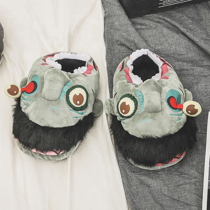 Pantoufles créatives de dessin animé drôle halloween chaussures femme ...
