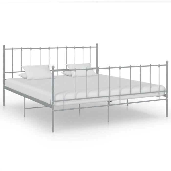 Lit Double pour Adulte 160x200cm 2 Places -2 Personnes, Cadre de lit en ...