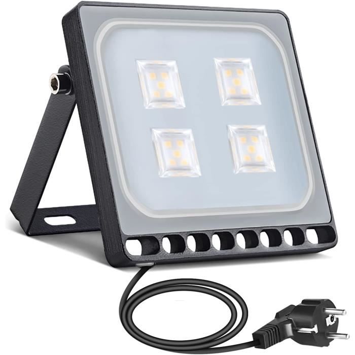 20W Projecteur Led Avec Prise, Spot Led Extérieur Ip65 Projecteur ...