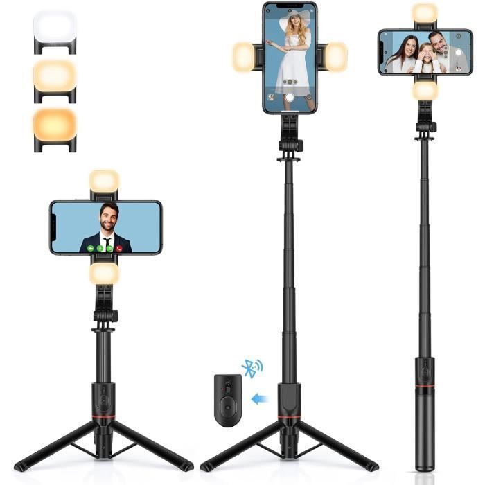 UTEBIT Perche Selfie Trepied avec Lère, 3-en-1 108cm Extensible ...