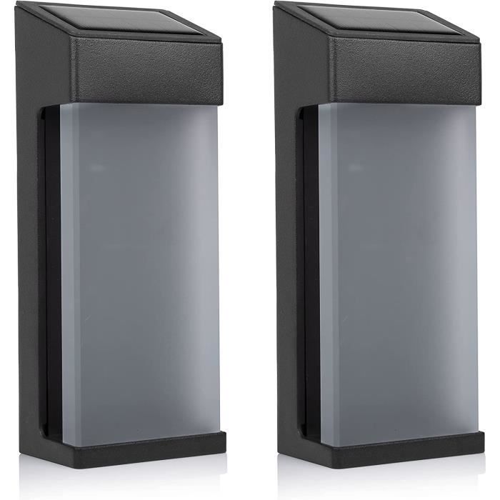 Lot de 2 appliques murales extérieures LED solaires Smartwares OSL-50010 - Blanc chaud - 10 lm ...