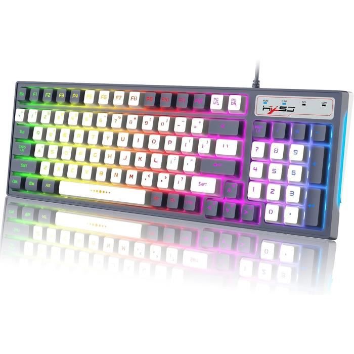 Clavier De Jeu Filaire Rgb Avec 8 Led Chroma Rétroéclairage Colorblock ...