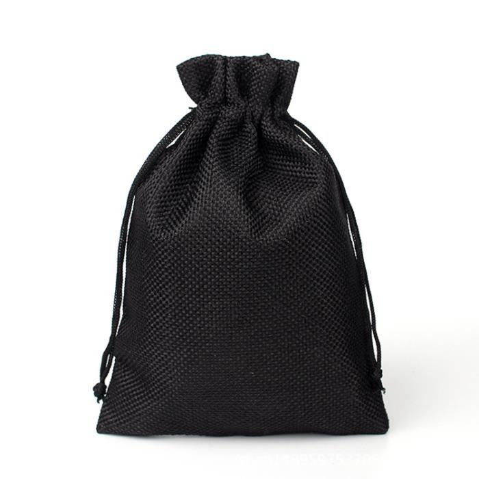 PAPIER CADEAU ,black-8x10cm--Sacs en jute naturelle à cordon coulissant ...