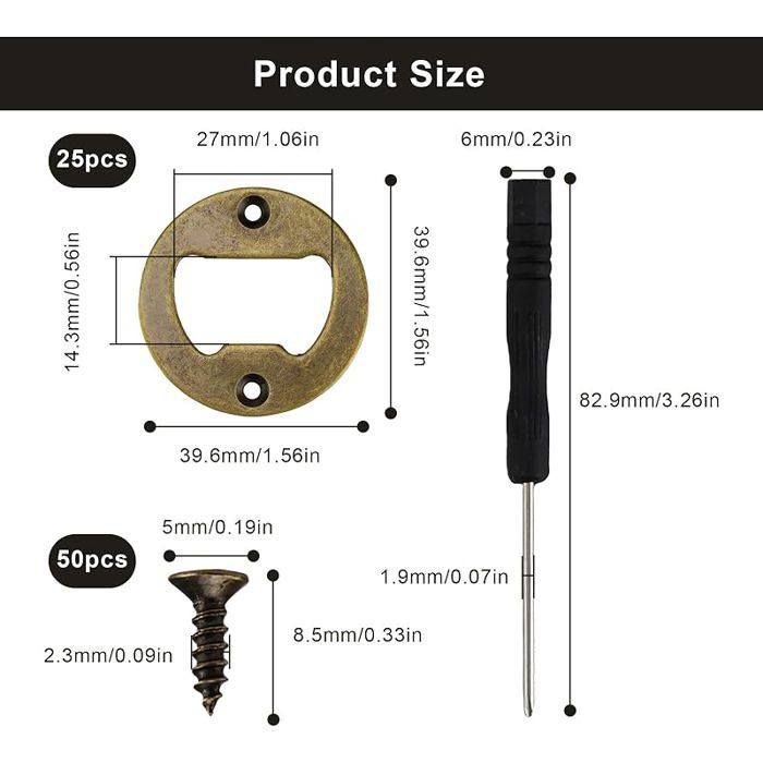 Insert de Decapsuleur Kit, 25 Pièces Ouvre Bouteille Insert Kit ...