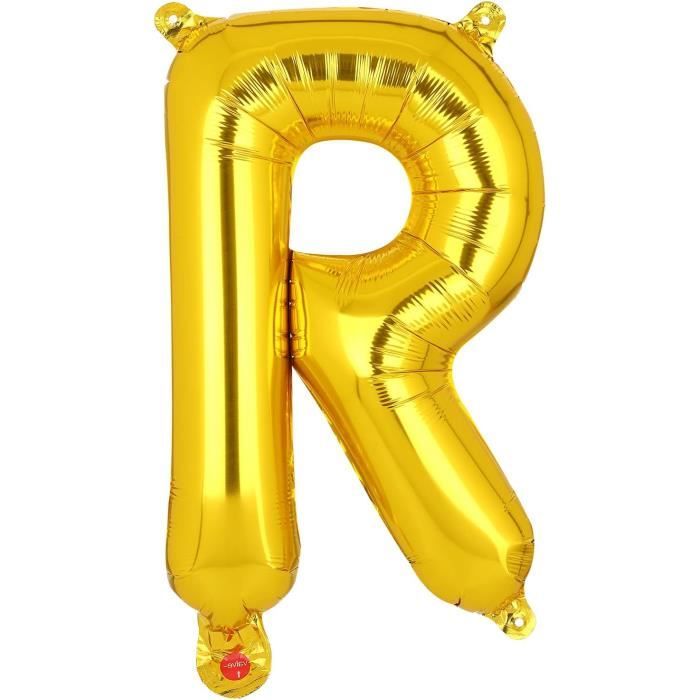 16 Inch Lettres R Doré Helium Ballon Petit Mylar Alphabet Ballons ...