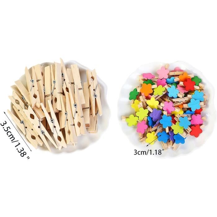 50 Pièces Mini Pinces À Linge Pince Photo Couleurs Assorties Pince À ...