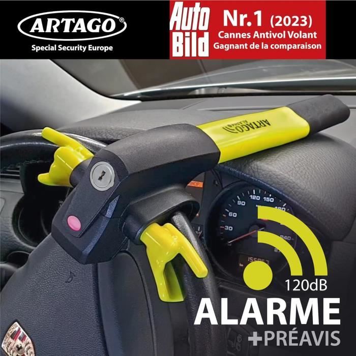 Antivol Voiture Haut de Gamme, 2en1 Bloque Volant avec Alarme ...