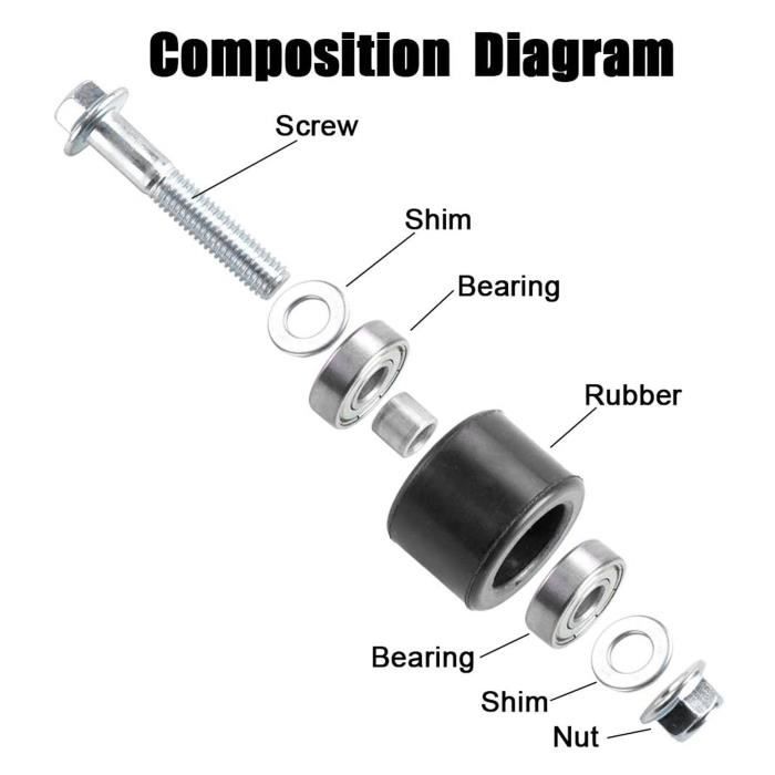 Pwshymi Guide à rouleaux de chaîne 2pcs Tendeur de Rouleau de Chaîne ...