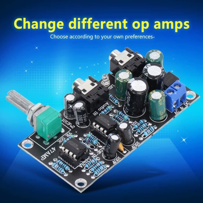 Qiilu Module OP AMP Carte amplificateur casque Audio OP AMP Module 2 ...