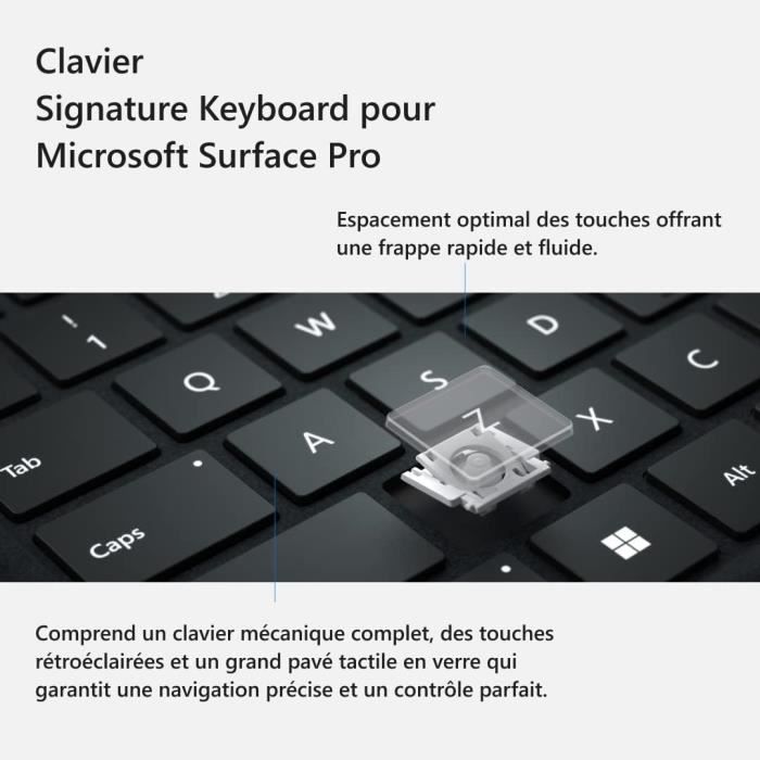 Surface Clavier Signature Keyboard, Bleu Saphir, Compatible Surface Pro ...