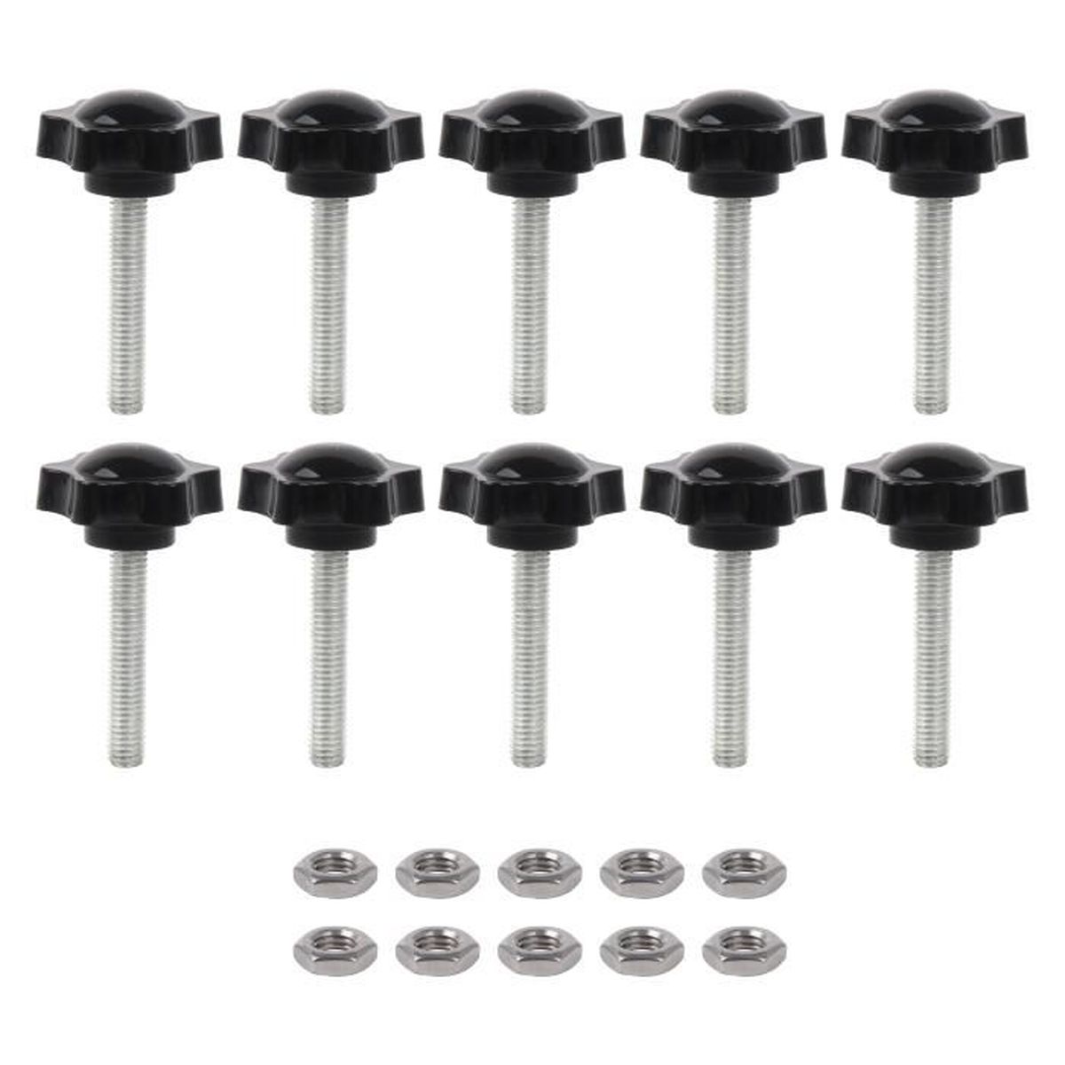 10 pièces métrique mâle serrage vis à main boutons boulons M8 x 45mm ...