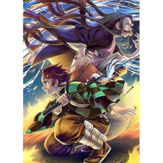 Kits De Peinture Diamant Pour Adultes, 5D Crystal Demon Slayer Diamond ...