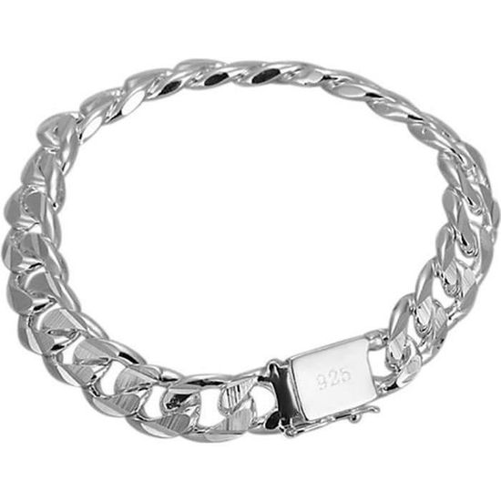 HOMIEE- Gourmette homme en argent plaqué homme bracelet - Achat / Vente ...