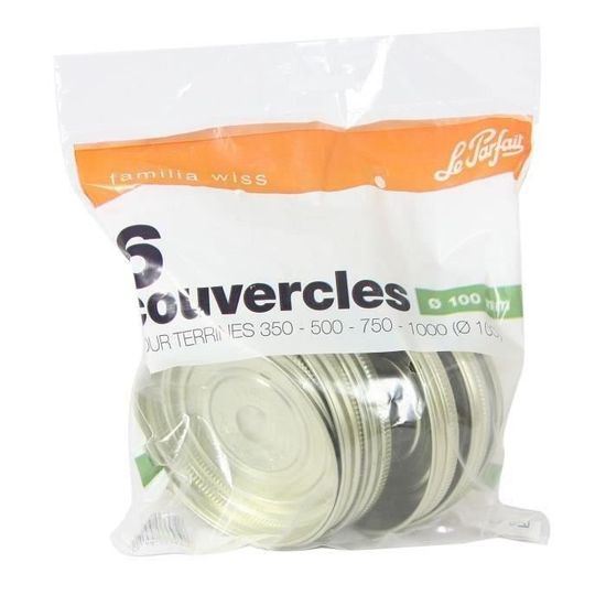 LE PARFAIT 1978027 Sachet de 6 couverles - D 100 Familia Wiss - Orange ...