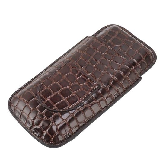 Qiilu étui à cigares en cuir Porte-cigares en cuir Portable tenant 3 ...