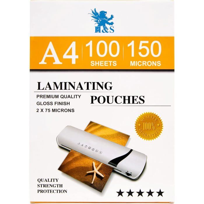 HS Feuilles Plastifieuse A4 - Lot 100x Feuille Plastique Transparente ...