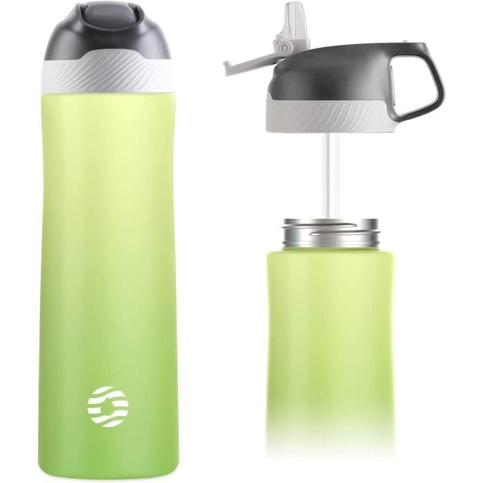 Gourde Enfant Inox Avec Paille-Reutilisable Sans Bpa-Bouteille Isotherme De Sport-550Ml-710Ml ...