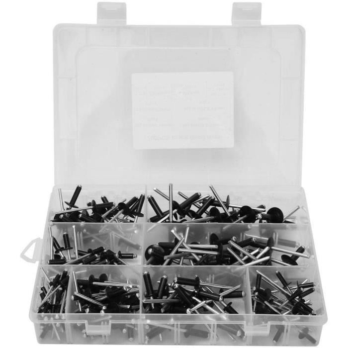 Kit D'Assortiment De Rivets Aveugles En Aluminium 200 Pièces, 8 Valeurs ...