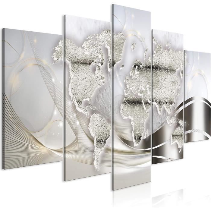 Murando Impression Sur Toile Intissee Carte Du Monde 225X112 Cm ...