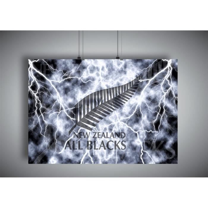 Poster All Blacks Rugby Logo Wall Art - A3 (42x29,7cm) - Cdiscount Maison