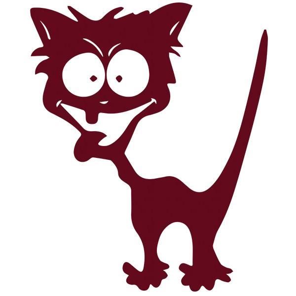 Sticker Décoration Animal Chat Rigolo, Marrant (70x58 cm) BORDEAUX ...