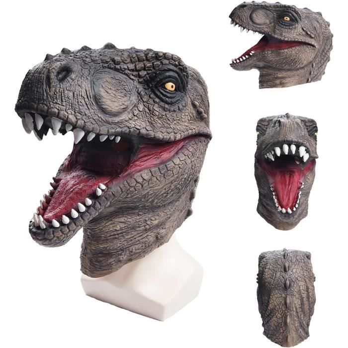 Dinosaur Mask Open Mouth Latex Horror Dinosaur Mask Headgear Halloween ...