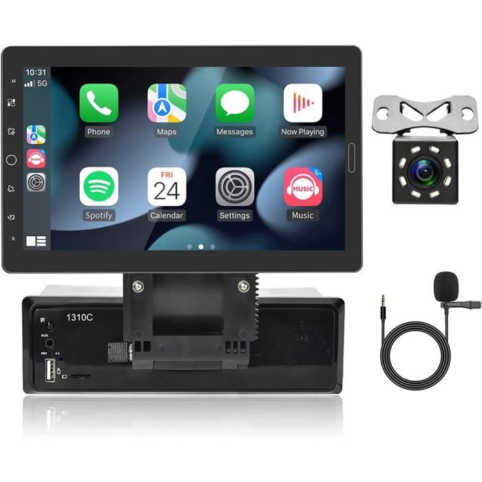 Autoradio Carplay 1 Din 10,1 Pouces Écran Tactile Réglable An oid Auto ...