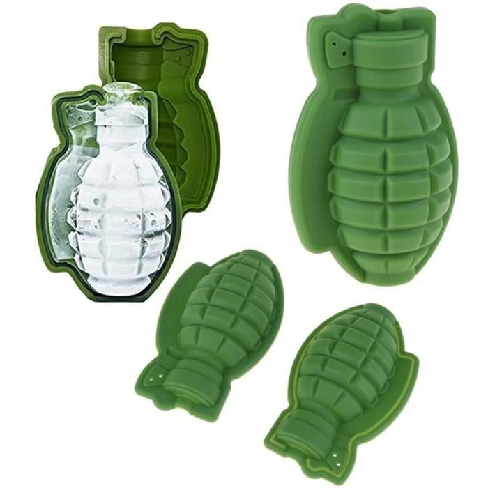 LILOVE Ice Cube Plateaux, 3D Grenade Forme Ice Cube Bac Moule Crème ...