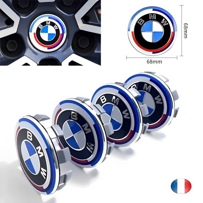 MOYEU DE ROUE 4pcs X Centre De Roue 68mm BMW Cache Moyeu Édition 50e ...