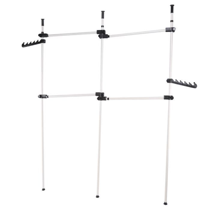 Porte-manteau Murale Etagère Penderie Porte-vêtement Support Vêtement 4 ...