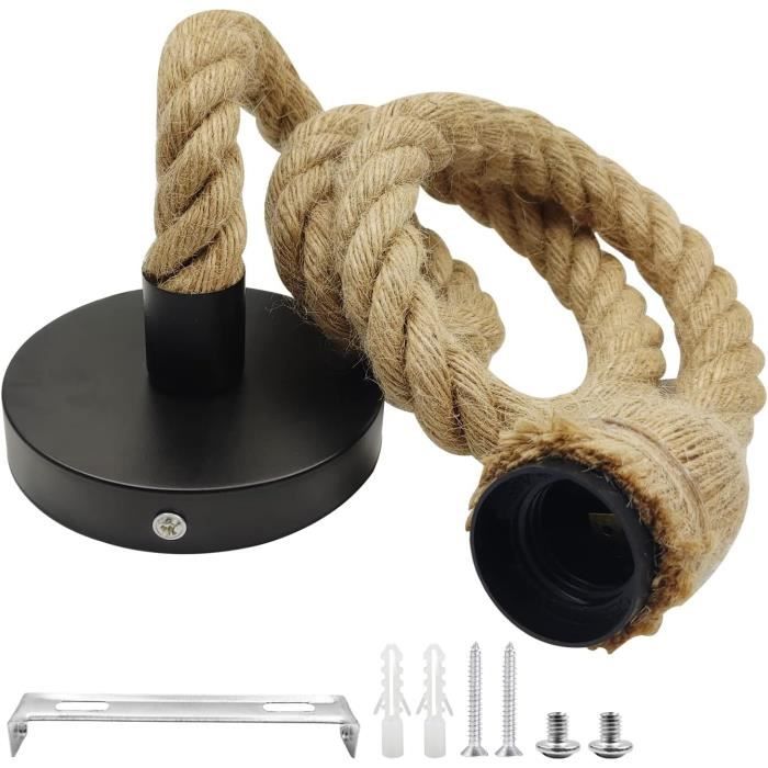 E27 Rétro Suspension Corde Lustre Corde Chanvre 220V 100Cm Cable ...