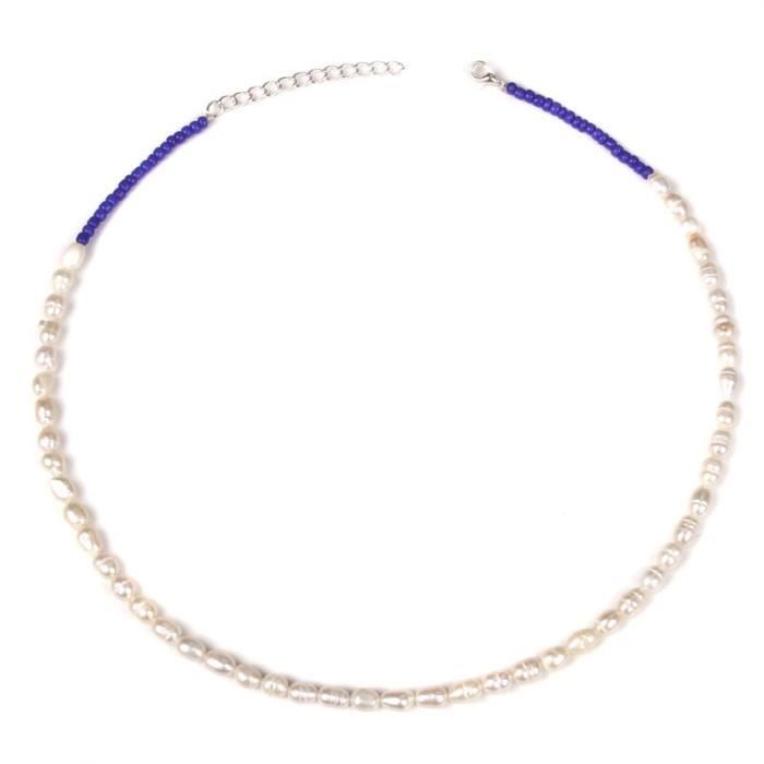 Chaine De Cou Vendue Seule PK7GG Collier de perles d'eau douce femmes ...