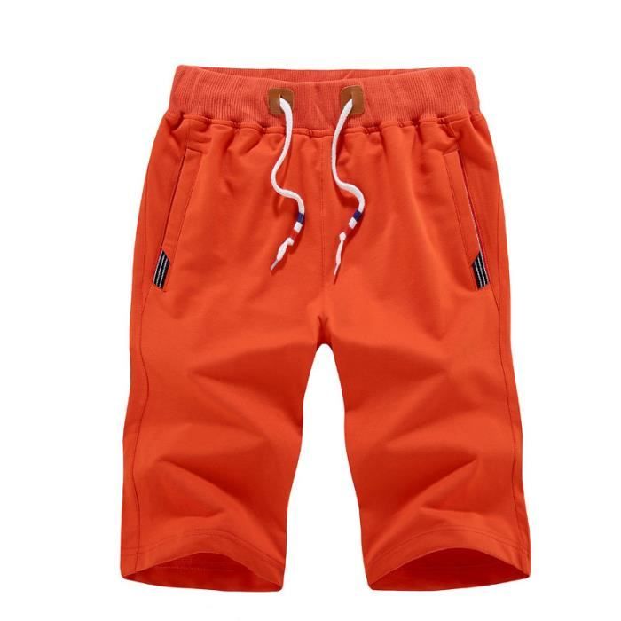 Short de sport homme Shorts de couleur unie de personnalité - Orange ...