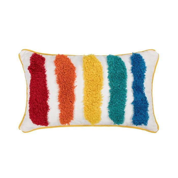 Tufting Process Rainbow Color Pillow Case for Sofa Boho Home Decor -D ...
