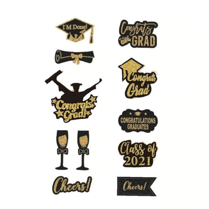 Graduation Cake Toppers Wrapper 2021 Félicitations Félicitations Grad ...