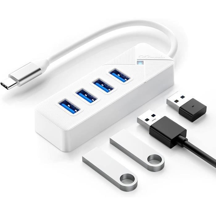 Hub Usb C, 4 Ports Usb 3.0 Adaptateur Hub Avec 5Gbps Transmission (Câble De 15 Cm) Pour ...
