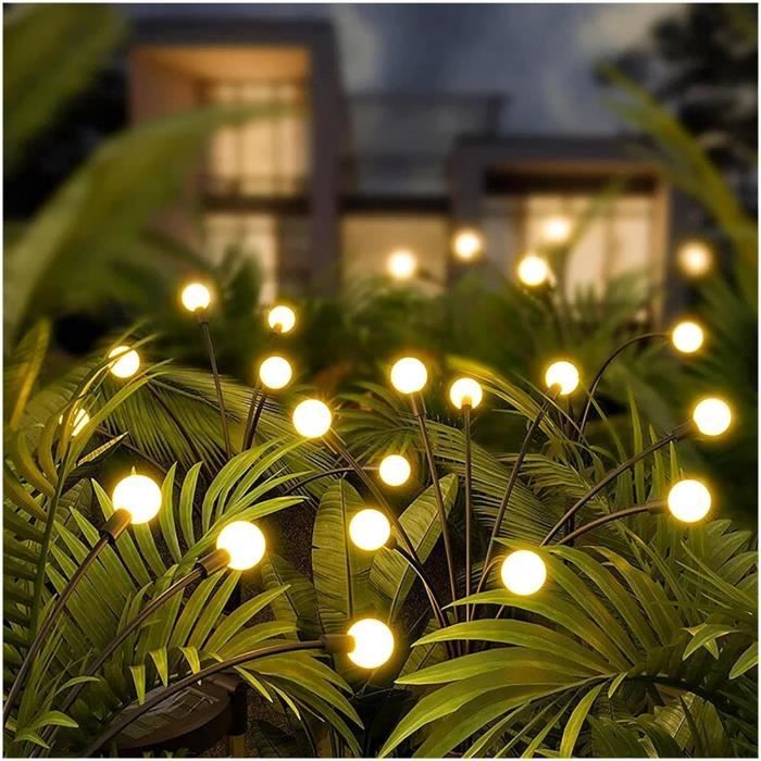 Lucioles Solaire Jardin, 4 Packs De 6 8 10 Led Lumière Solaire Jardin, Éclairage Automatique ...