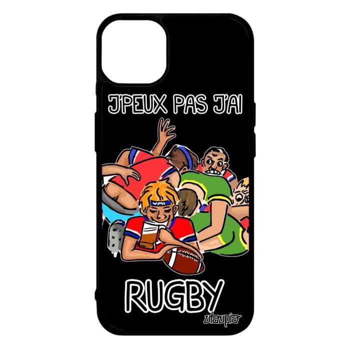 Coque pour Apple iPhone 14+ Plus silicone j'peux pas j'ai rugby coupe d ...