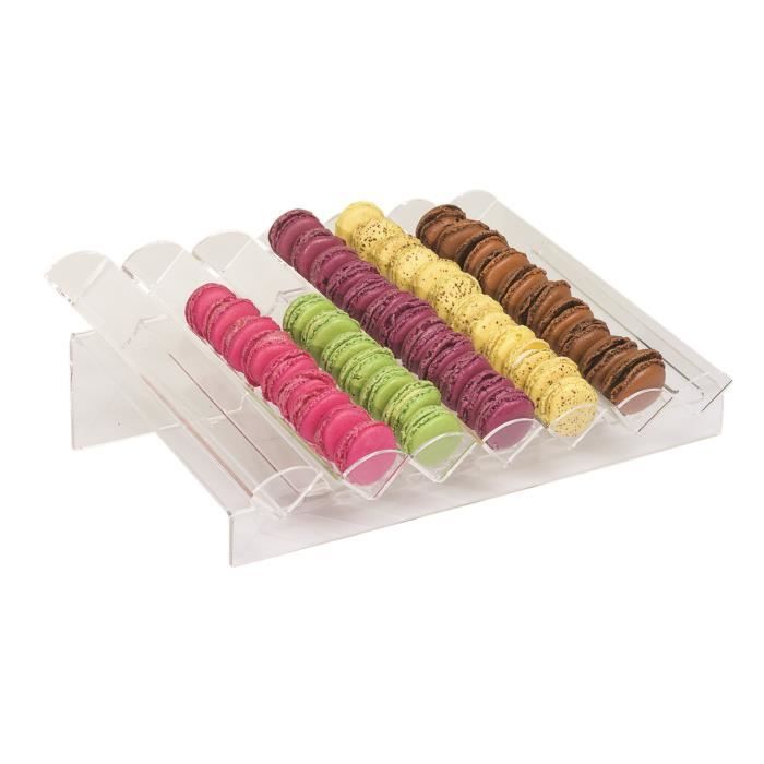 Porte-macarons incliné 7 rangs transparents - Cdiscount Maison