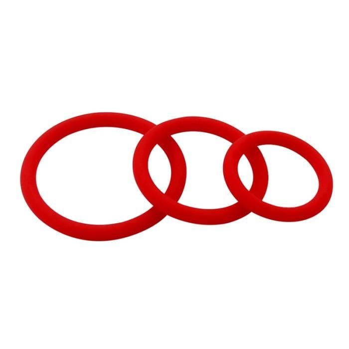 GAINE DE PENIS ,Rouge--Anneau de pénis élastique pour hommes, jouets sexuels pour hommes ...