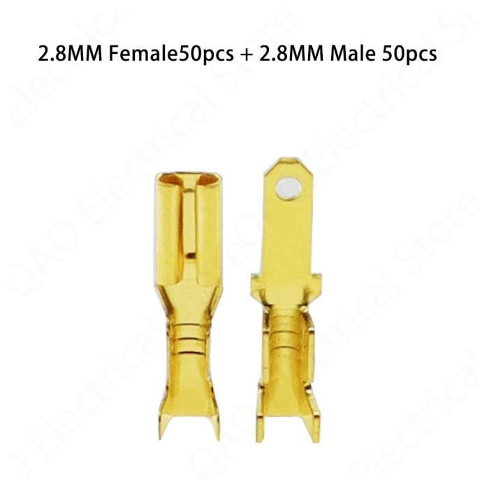 COSSE ELECTRIQUE,2.8 Male Female--Jeu de connecteurs de fils électrique et terminal à sertir ...