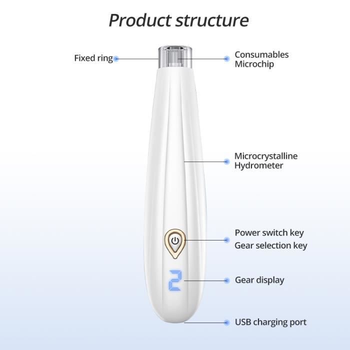 5pcs Small 4D - Stylo Hydra sans fil 2 en 1, injecteur de lumière d'eau ...