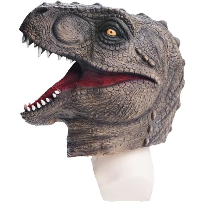 Dinosaur Mask Open Mouth Latex Horror Dinosaur Mask Headgear Halloween ...