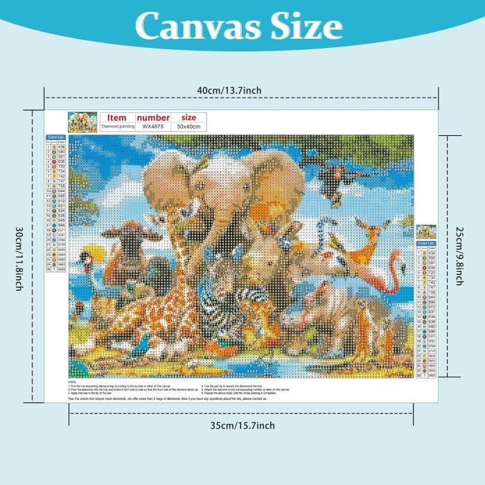 Planète Animaux Peinture Diamant 5D, Animaux Sauvages Diamond Painting ...