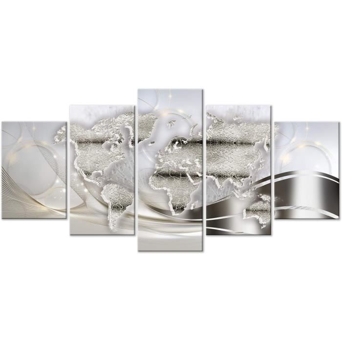 Murando Impression Sur Toile Intissee Carte Du Monde 225X112 Cm ...