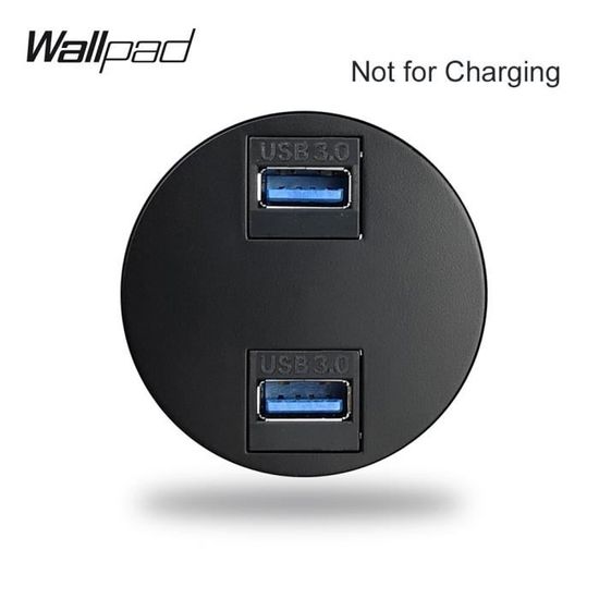 Rallonge USB3.0 Interrupteur Mural L6 En Aluminium Brossé, Noir, Prise ...