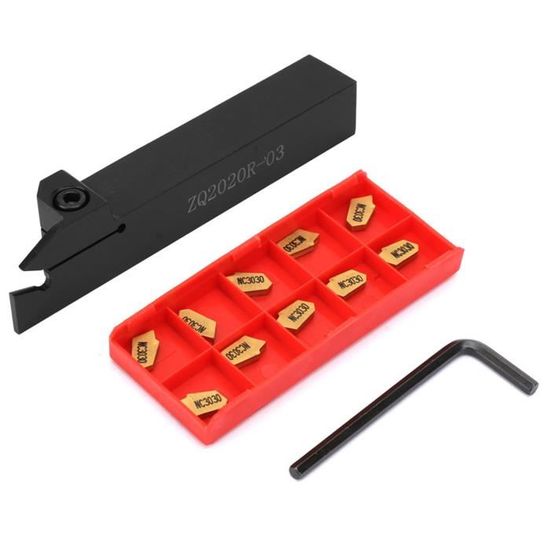 Porte-outils de tournage de gorges de tour en acier allié avec inserts et clé en carbure SP300 ...