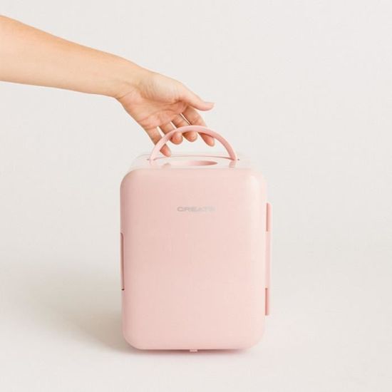CREATE - Mini réfrigérateur avec fonction chaud/froid 4 L, Rose pastel ...