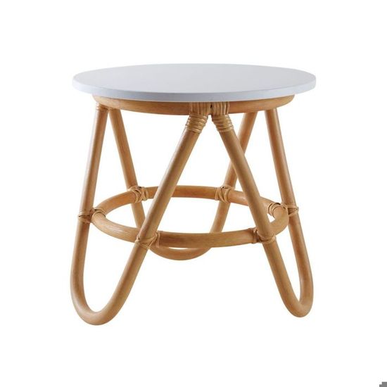 Table ronde enfant en rotin - INCONNU - Ø 35 cm - Blanc - Mixte ...