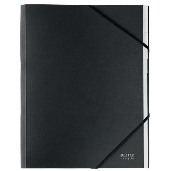 Trieur en carton A4 - LEITZ - 12 compartiments - Noir - 100% recyclé ...